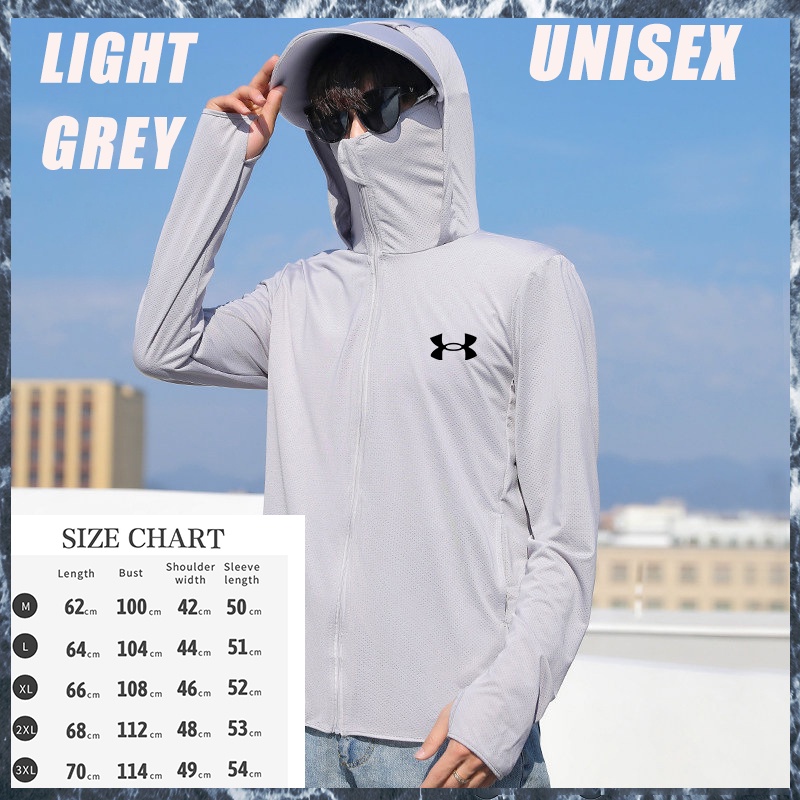 ⚡Detachable Hat Jacket for Men ice Silk UV Sun Protection Coats Long ...