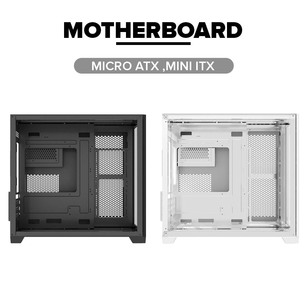 EasyPC | Keytech Robin Mini Dual Chamber Micro ATX PC Case Black or ...