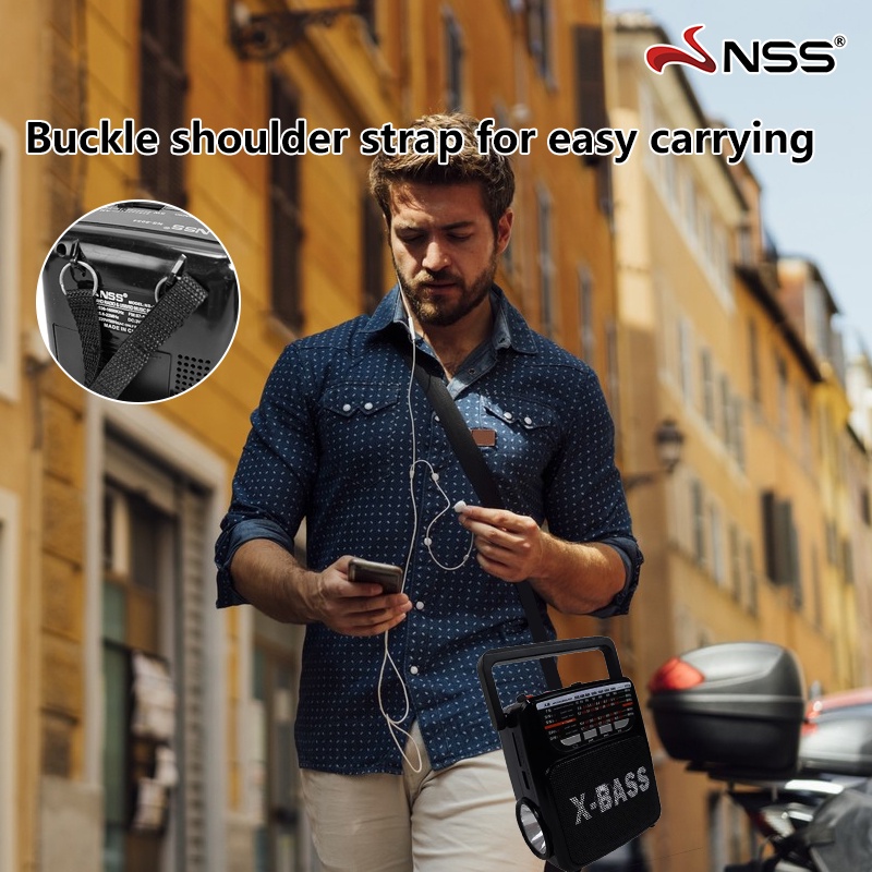 NSS Portable Radio MP3 Player SD/USB/AUX/FM/AM/SW 1-8 10 Band Radio ...