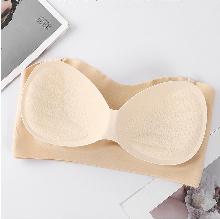 (Free Gift) Plus Size Chest Support Strapless Bra Women's Thin Non-slip ...
