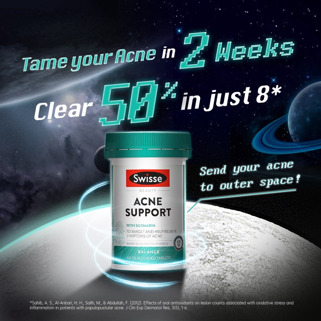 Swisse Beauty Acne Support 60 Film Coated Tablets (EXP:09 2027 ...