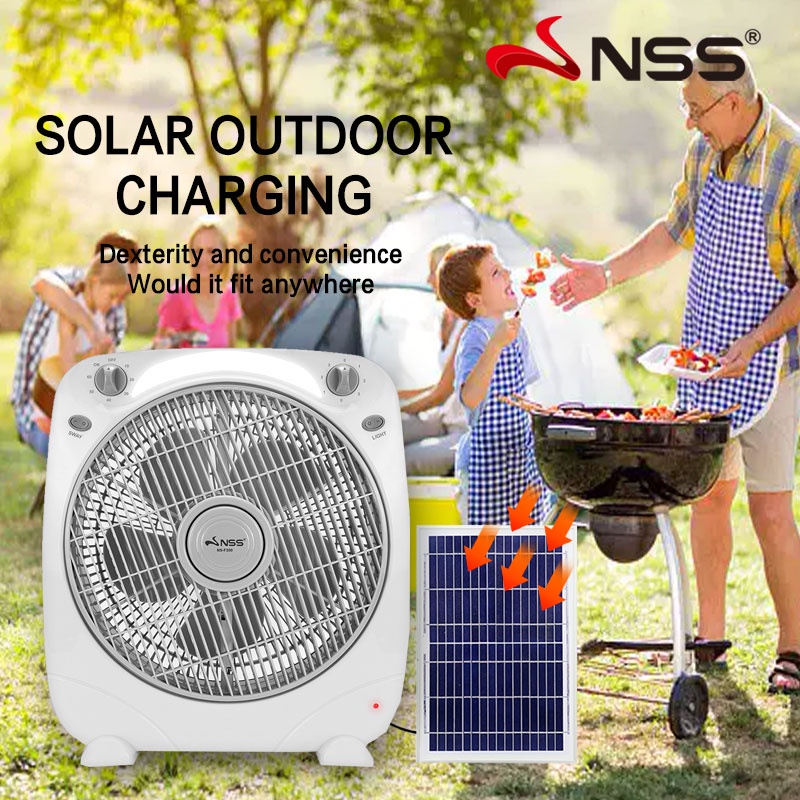 NSS Solar Fan 12 INCH Solar Electric Fan with Emergency Light ...