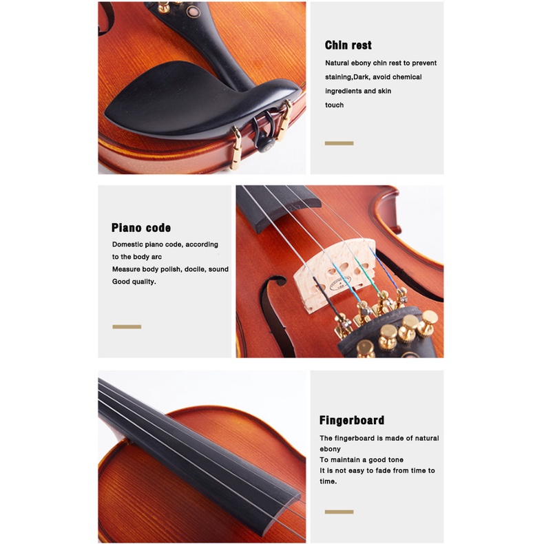 RIXTON Professional Violin 4/4 Full Complete Set of Rosin Free ...