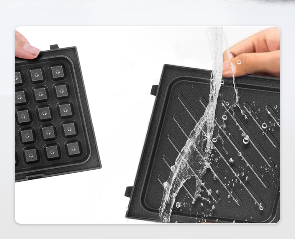 Simplus Waffle Maker Sandwich Maker 2 in 1 Replaceable Plates Breakfast ...