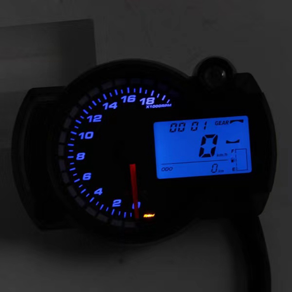 7 Colors LCD Digital Universal Speedometer Motorcycle Odometer Meter ...