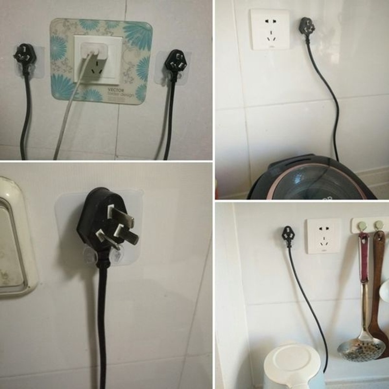 5/10/20 Pcs Wall Storage Hook Punch-free Power Plug Socket Holder ...