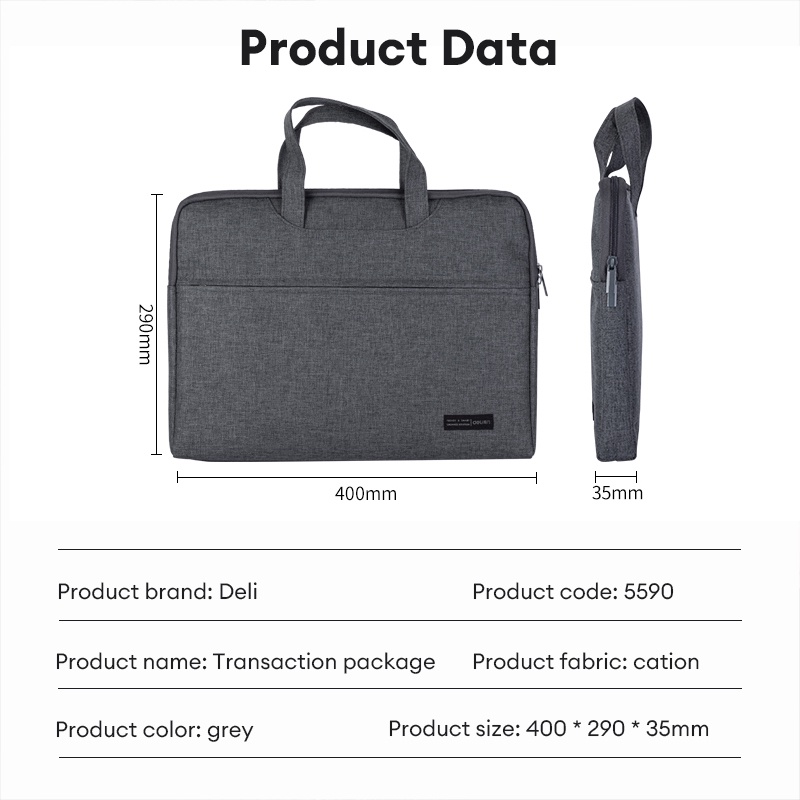 Deli Handbag Computer Storage Bag Waterproof Laptop Pouch with Zipper ...