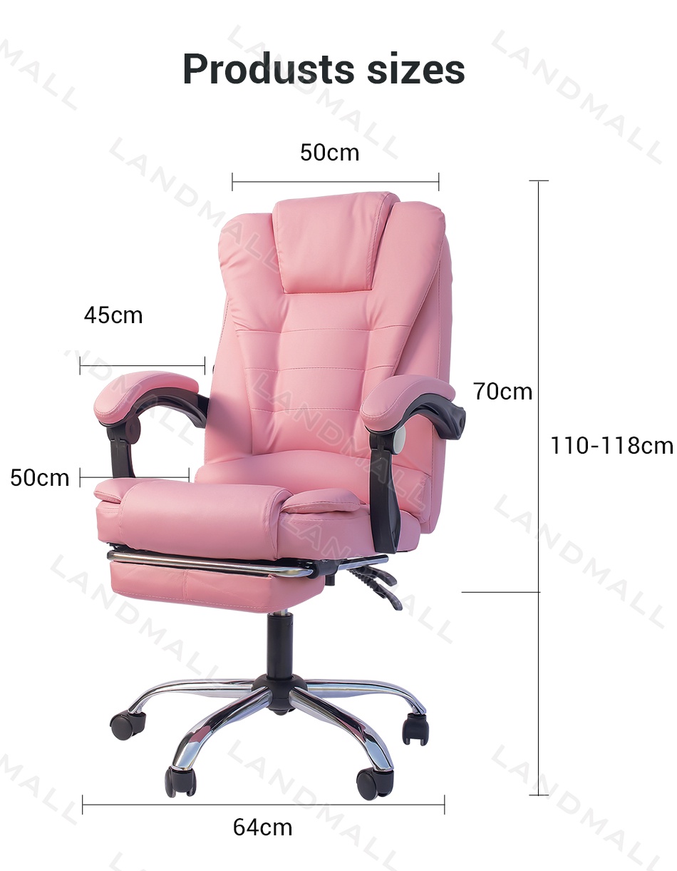 Computer Chair Office Ergonomic Gaming Leather Home Reclining Swivel ...
