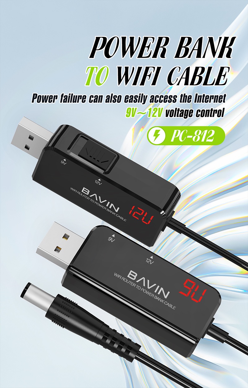 BAVIN PC812 Powerbank To Wifi Router Modem USB Booster Charging Cable ...
