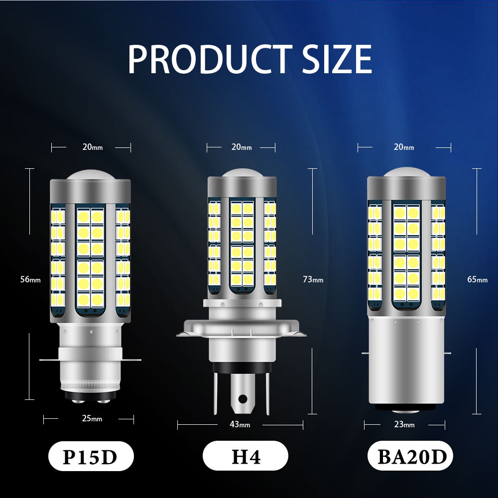 T19 Motorcycle Headlight H4 BA20D P15D 12V LED Light High/Low Beam Bulbs Super Bright White Fog ...