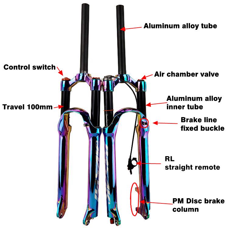PASAK Bike Front Fork Electroplating Colorful 29 Inch Bike Air Front ...