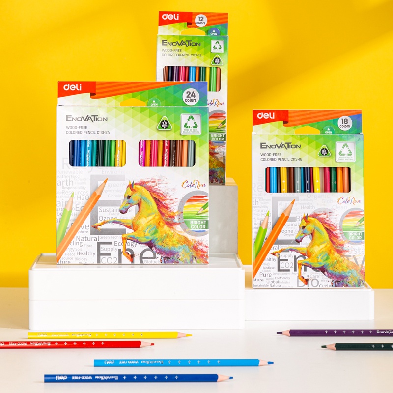 Deli 12/18/24Pcs Color Pencil Set Art Drawing Painting Colored Pencil ...