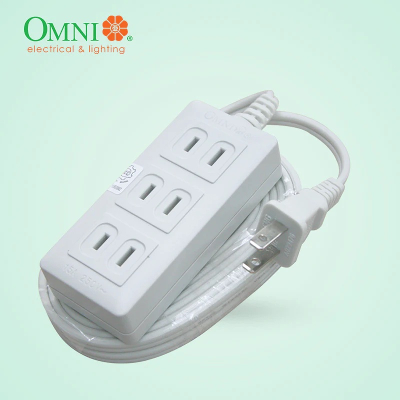 OMNI ECO 4m Extension Cord 15A 220V with 3-Gang Outlet Socket for ...