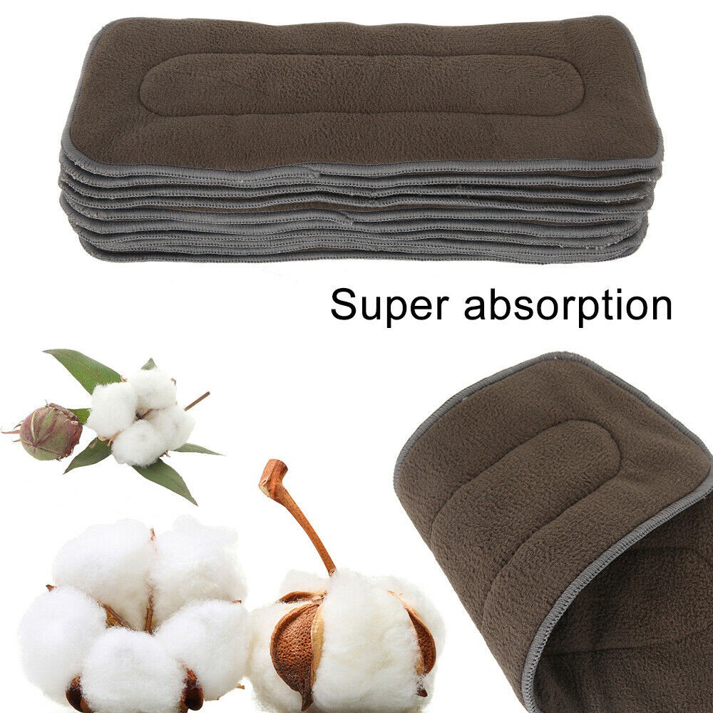 6+6 Pcs/Set ALVA Baby Cloth Diaper With Bamboo Charcoal Inserts ...
