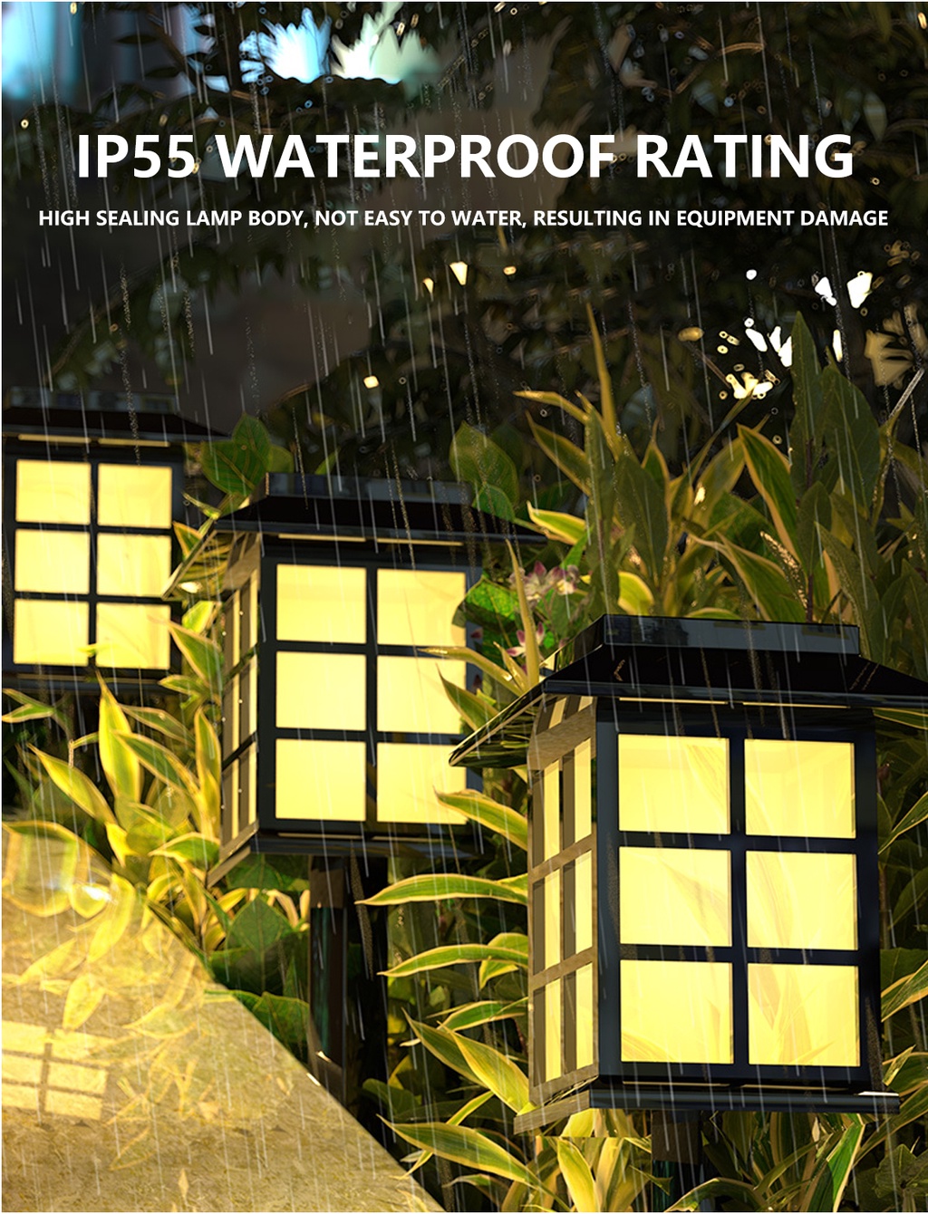 NSS Solar Powered Splash Proof Outdoor LED Solar Garden Light for ...