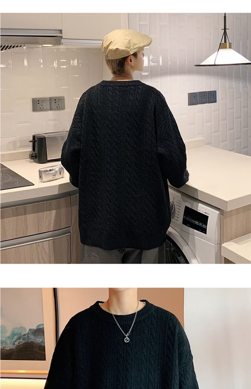 (4 Colors) Twist Sweater Men's Round Neck Loose ins Street Wear Autumn ...