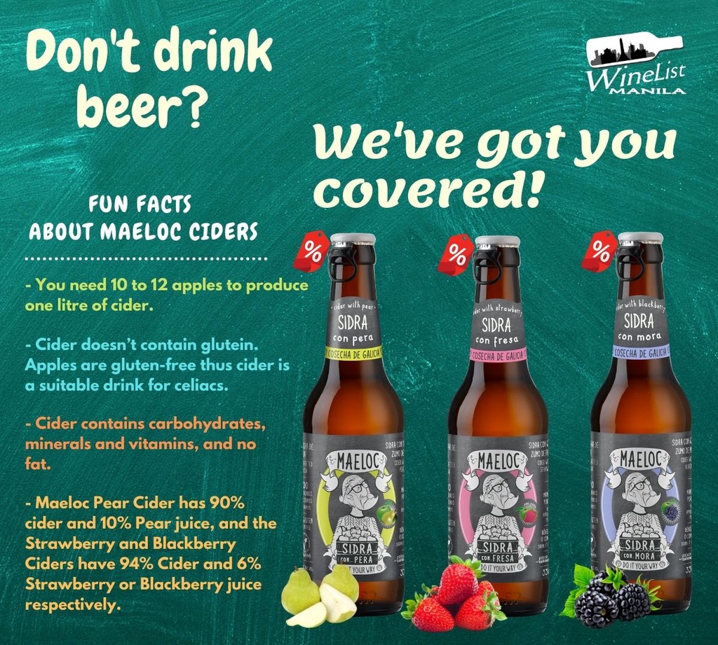 Maeloc Strawberry Hard Cider | Spain | Cider 330ml | Shopee Philippines
