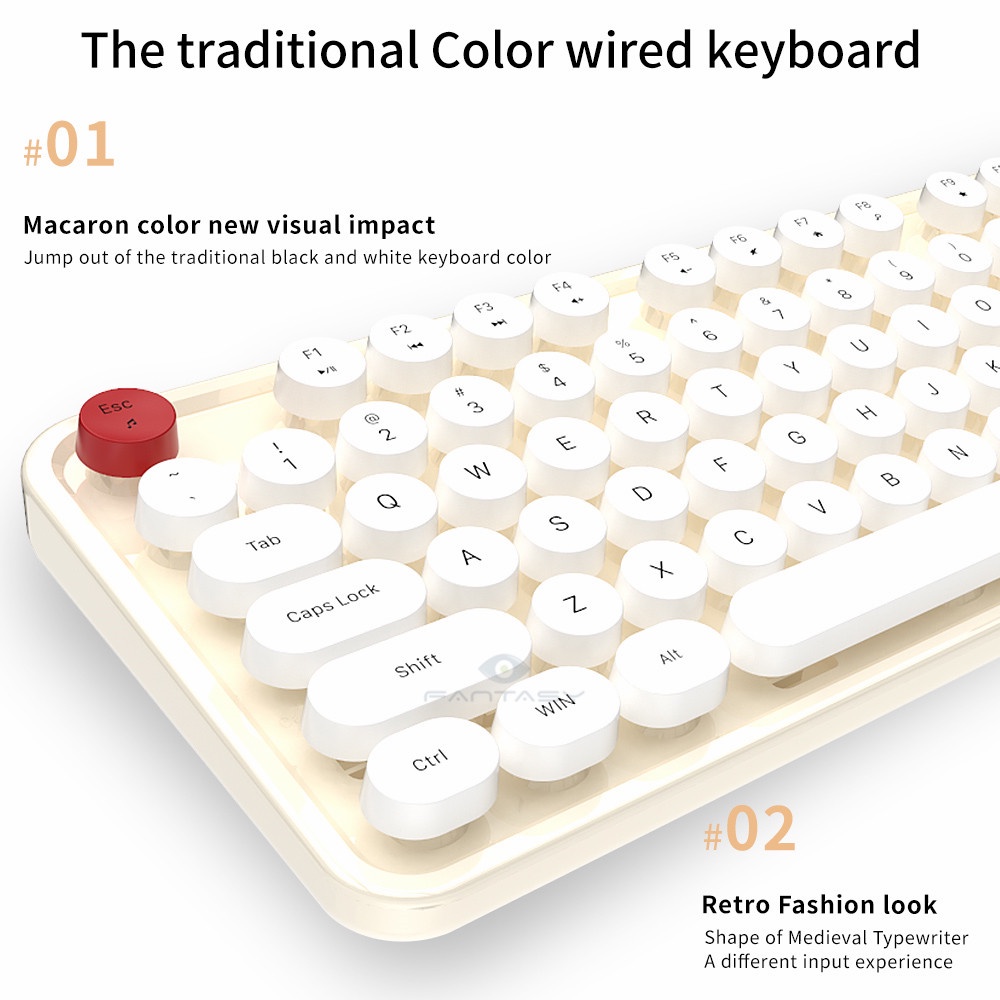 MOFii THE RED Wired Keyboard 104 Keys Full Size Gaming Keyboard Elegant ...