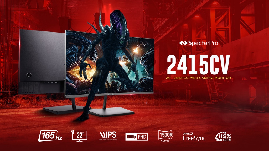 EasyPC | SPECTERPRO 2415CV 24 inch Curved Gaming Monitor | 165hz ...
