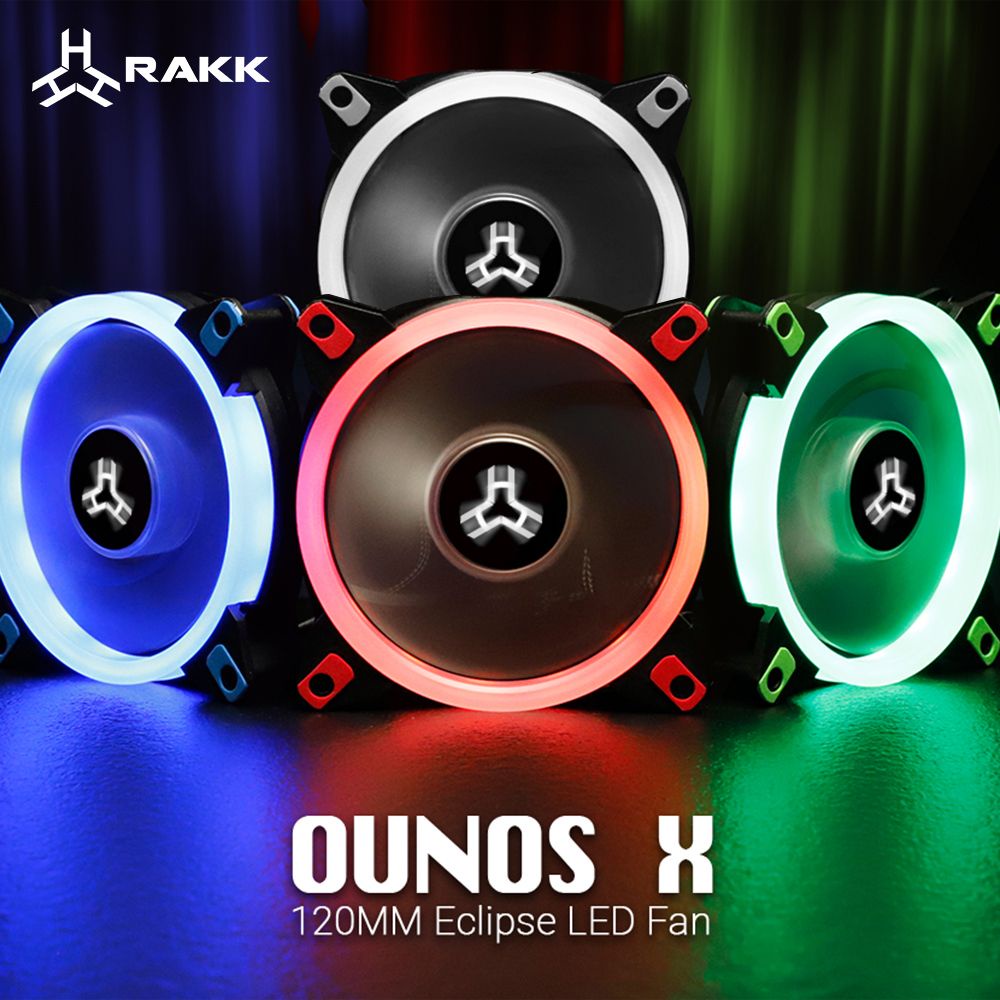 Rakk Ounos X 120mm Eclipse Led Fan, Rakk Gears 1300 RPM Chassis Fan ...