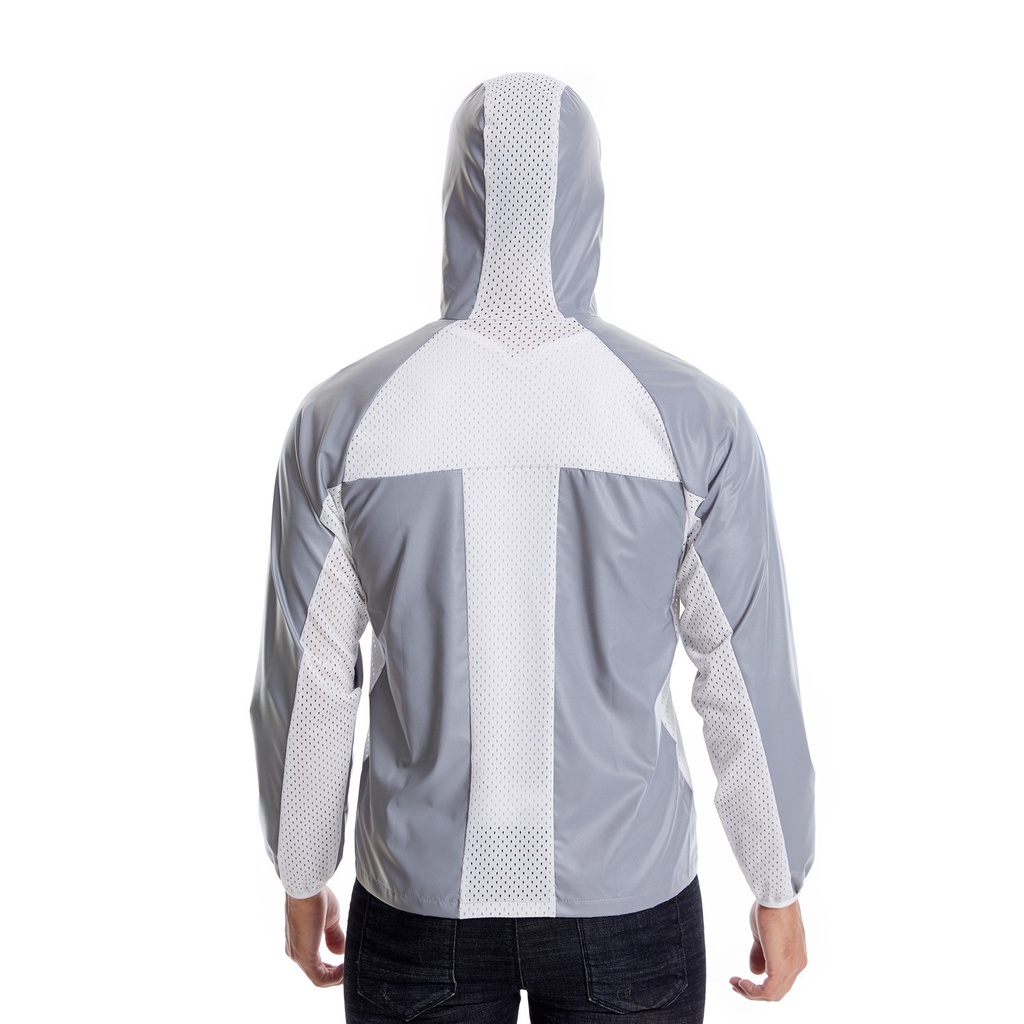Night Running Coat jacket Hooded Jacket windbreaker reflective luminous ...