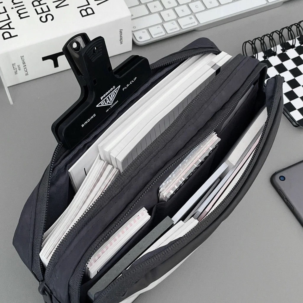Ohaya丨 Black Matte Pencil Case Multilayer Large Capacity Pencil Bag ...