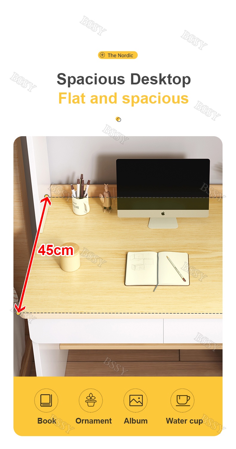 Desktop Computer Table With Drawer And Shelf Study Desk Computer Desk ...