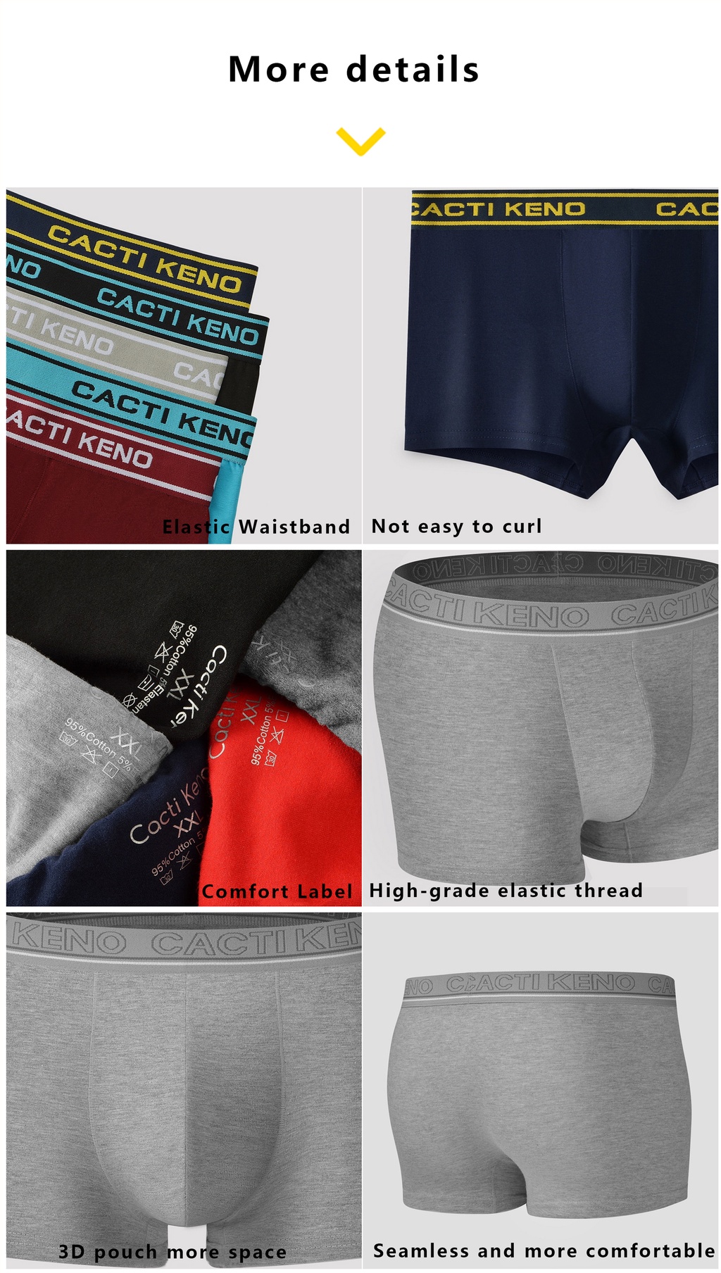 Cacti Keno 6Pcs Cotton Plus Size Briefs for Men High Quality Men's ...