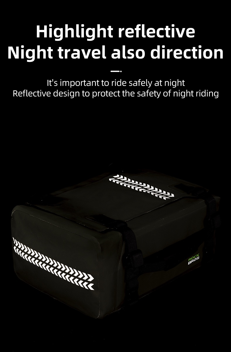Rockbros Motorcycle Rear Bag Waterproof Back Seat Bag PVC 30L High ...
