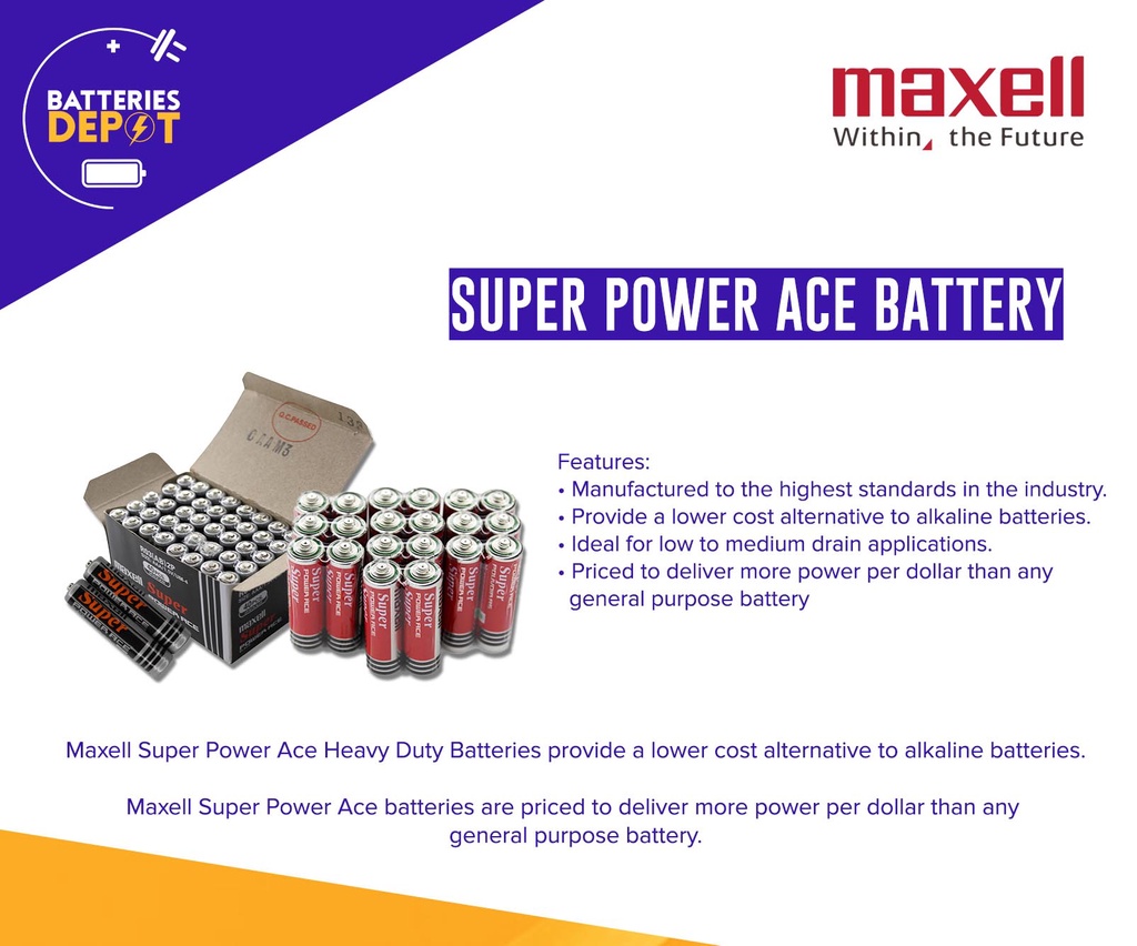 Maxell Super Power Ace AAA (40pcs/box) | Shopee Philippines