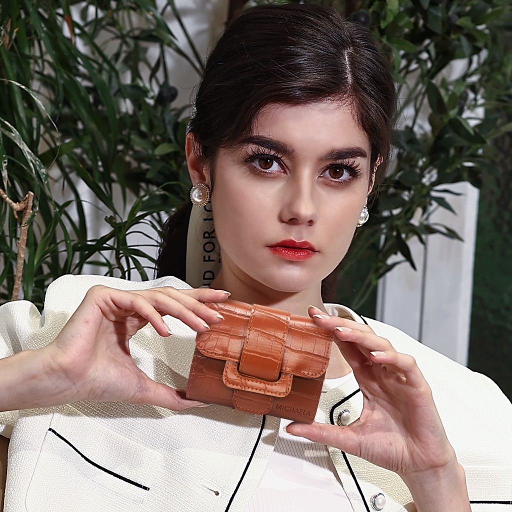 MICHAELA Short Wallet for Women High Quality Embossed Leather Fashion ...