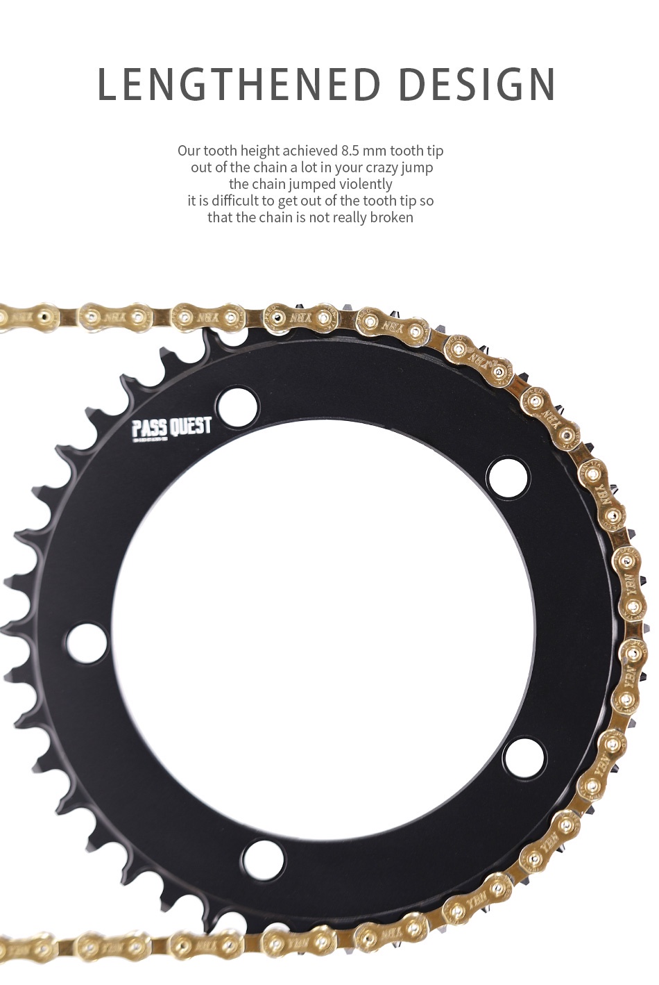 PASS QUEST 130BCD 5 Claw Round/OVAL closed disc Bicycle Narrow Wide ...