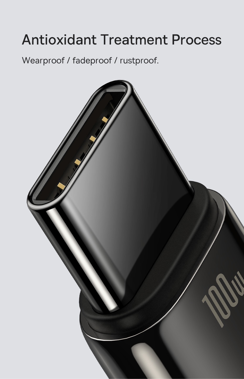Baseus 100W USB Type C Cable Fast Charging Wire USB-C Charger Data Cord ...
