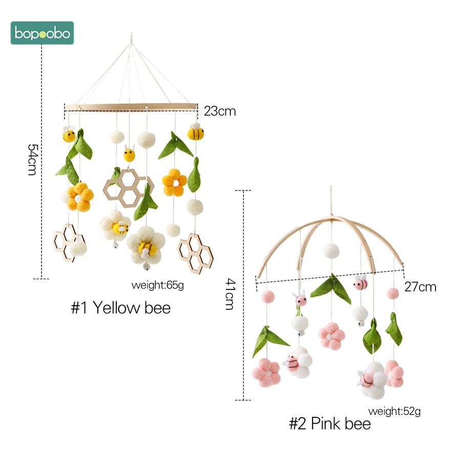 1 set of baby cell phone rattles toy Bee Flower bedbell baby toys 0-12 ...
