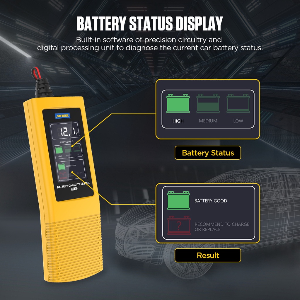 【Ready Stock】AUTOOL 12V Battery Monitor Voltage Detector 12V Battery ...