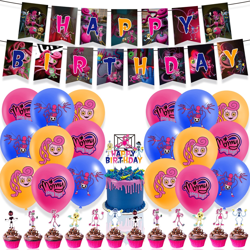 Poppy Mommy Long Legs Birthday Party Kids Party Banner Balloons Cake ...
