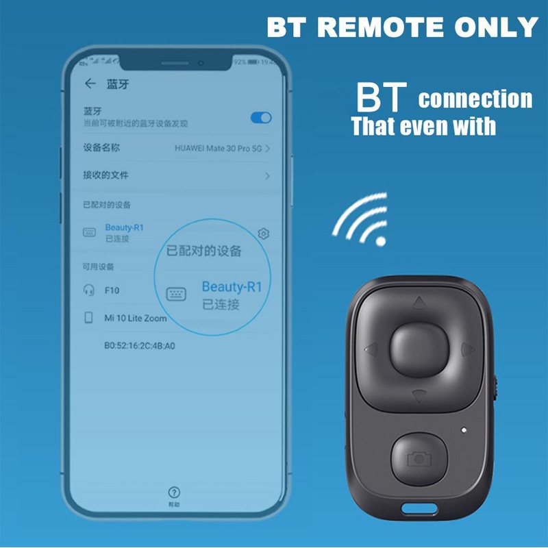 Rechargeable Mini Bluetooth-compatible Remote Control Wireless Controller Self-Timer Camera ...