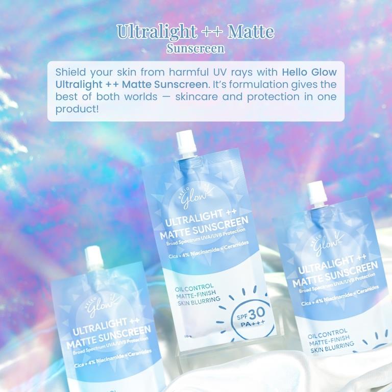 Hello Glow Ultralight ++ Matte Sunscreen SPF50 50g | Shopee Philippines