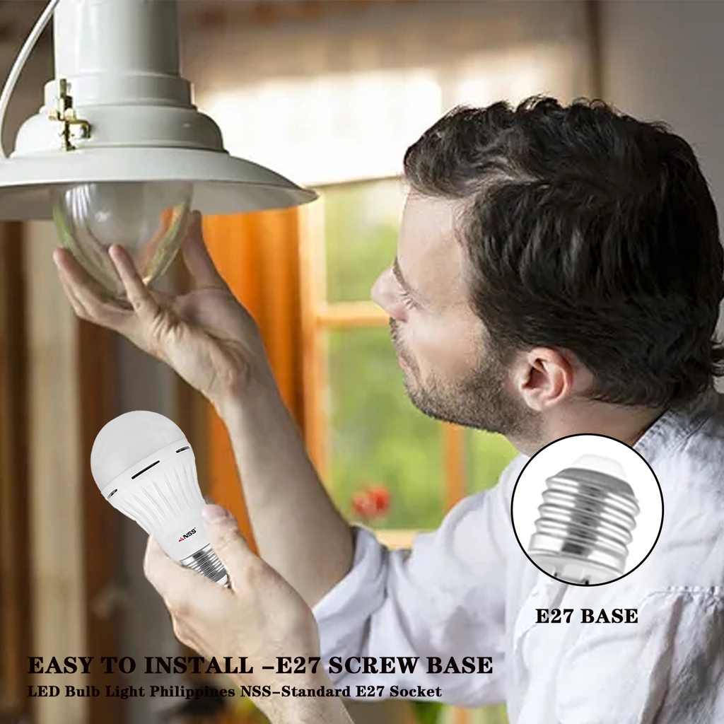 NSS Rechargeable Light Emergency Bulb E27 Energy Saving Outdoor ...