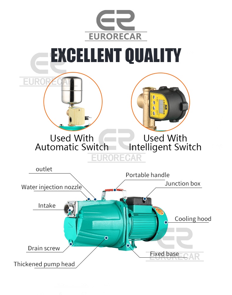 220V Electric Jet Pump 2.5HP High Power Heavy Duty Self Priming Booster ...