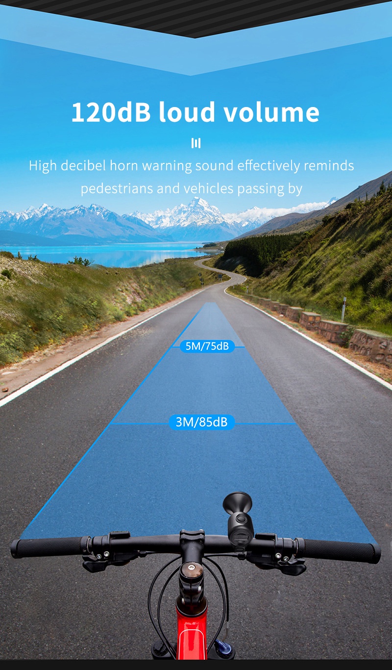 X-TIGER Bike Electronic Bell 120DB Loud Sound Waterproof MTB Horn ...