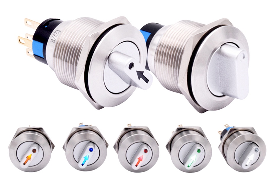 22mm Waterproof Metal Rotary Selector Switch 2 3 Postion 1NO1NC 2NO2NC ...