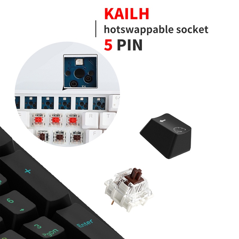 Royal Kludge RK98 Hot-swappable Wireless Mechanical Keyboard with 98keys RGB Backlit Tri-mode ...