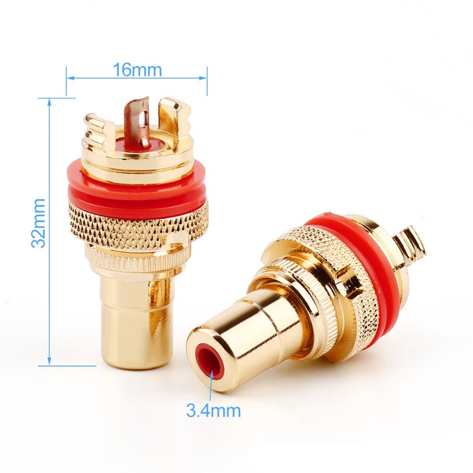 Audiophile RCA Jack Plug Copper Rhodium/Gold Plated CMC RCA Socket for ...