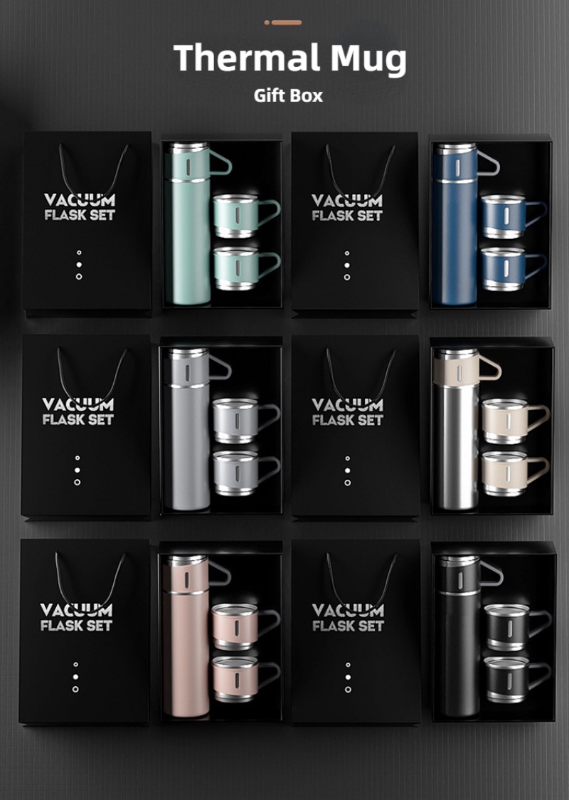 3in1 Thermos Cups Set Tumbler Double-Layer Vacuum Thermos Stainless ...