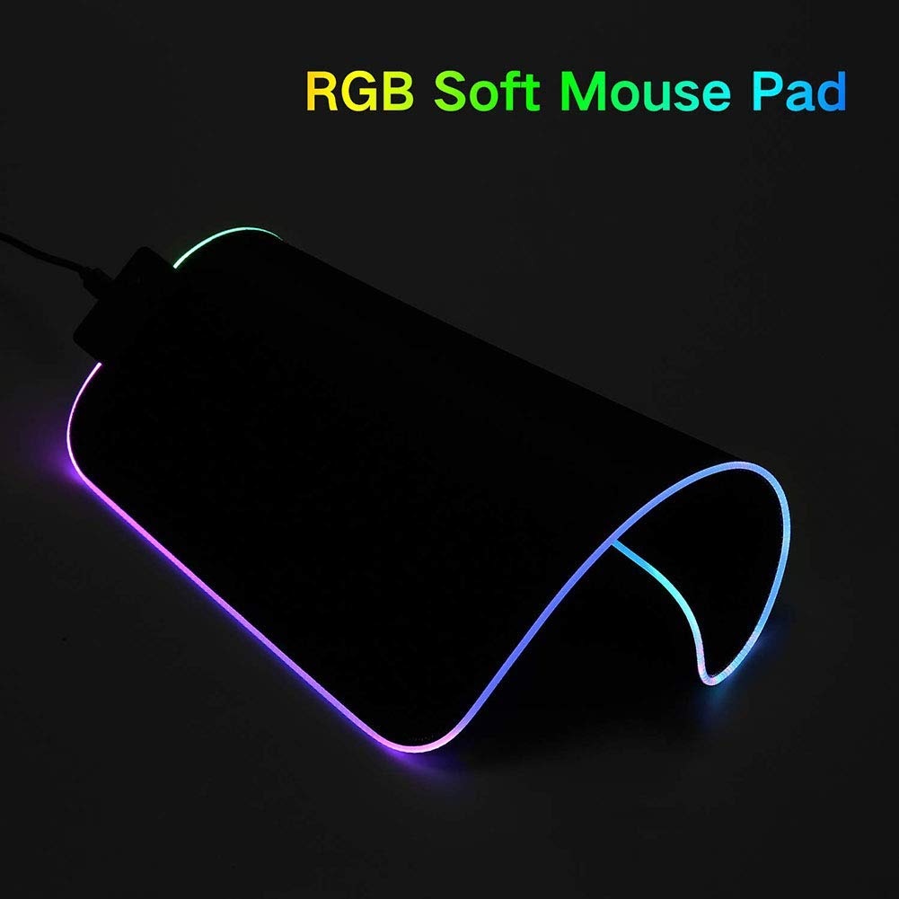 Newly RGB Colorful LED Lighting Gaming Mouse Pad Mat for PC Laptop 35cm ...