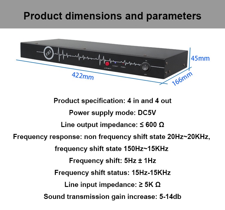 4 In 4 Out Microphone Anti Howling Feedback Suppressor Mic Anti Howling ...