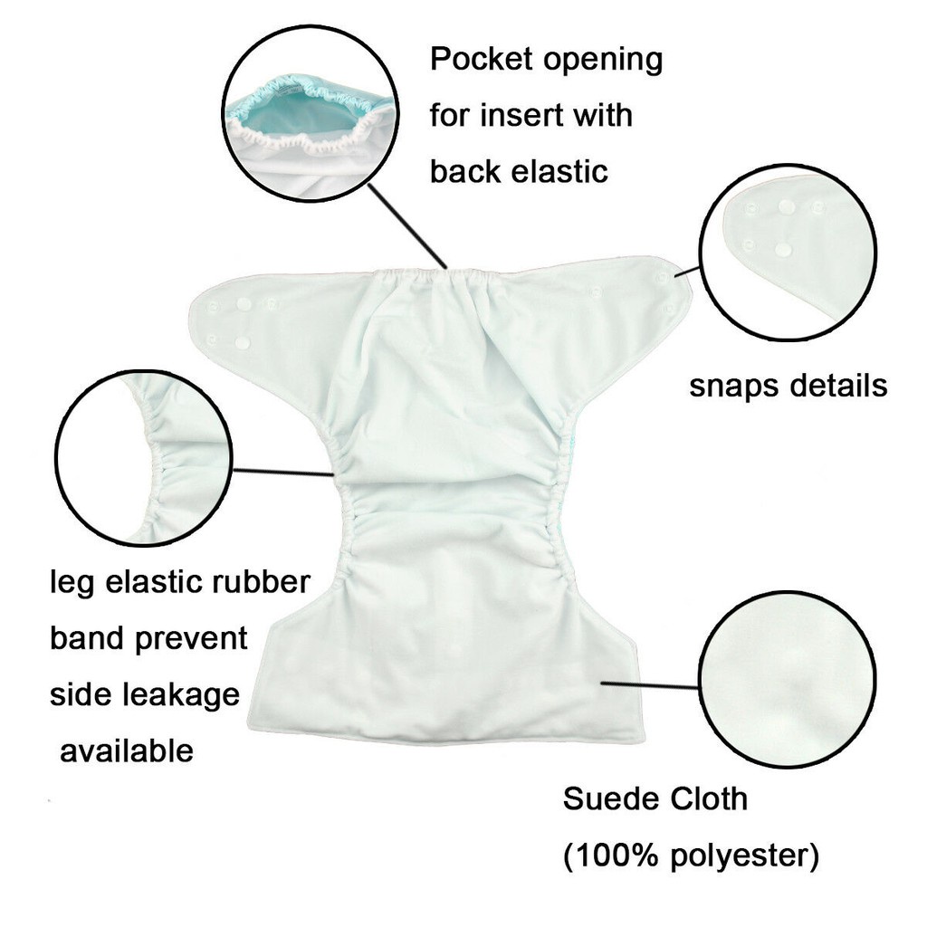 6+6 Pcs/Set ALVA Baby Cloth Diaper With Bamboo Charcoal Inserts ...