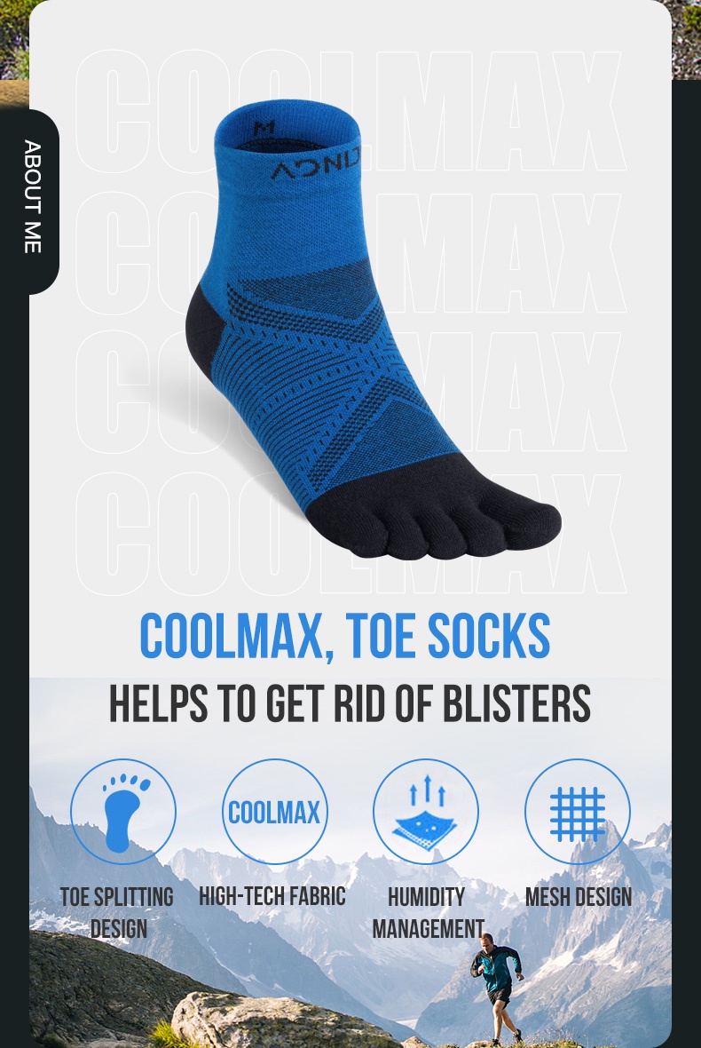 AONIJIE E4825 Sports Toe Socks Unisex Athletic Toe Socks Breathable ...