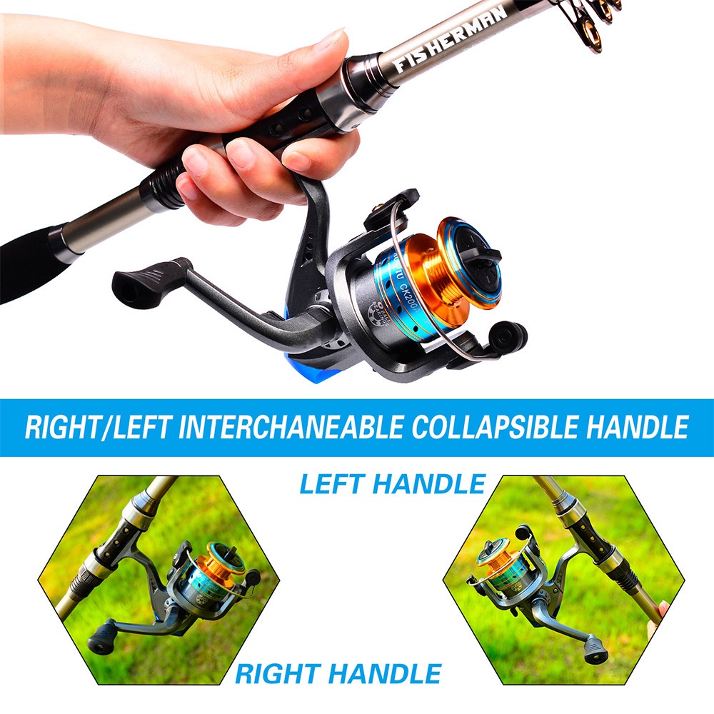 Fisherman 1.8m Fishing Rod And Reel Combo Kit Spinning Rods Line Lu ...